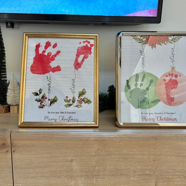 Personalized Christmas Handprint Art Keepsake Gift Digital Download DIY ...