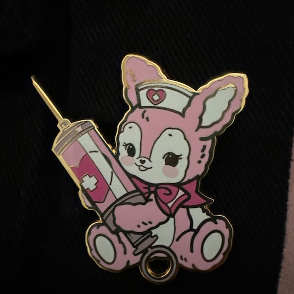 Creepy Cute Syringe Bunny Pin | Kitsch Retro Nurse Rabbit as Hard ...