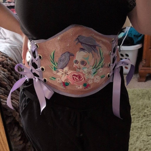 Black Luna Moth Corset Belt - Etsy