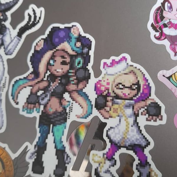 Splatoon Pixel Art Stickers | Matte Vinyl Inkling Marina Pearl Nintendo ...