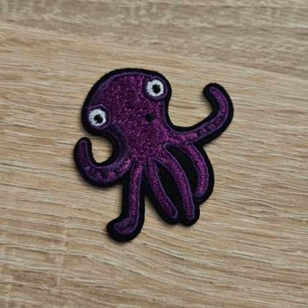 Purple Octopus Iron-on Patch, Octopus Badge, Marine Animal Patch ...