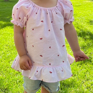 Girl Peasant Top Pattern, Long and Short Sleeves Sewing Pattern 1 to 10 ...