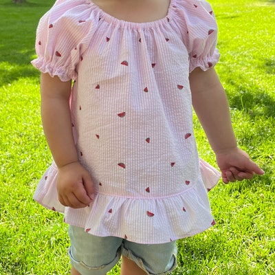 Girl Peasant Top Pattern, Long and Short Sleeves Sewing Pattern 1 to 10 ...