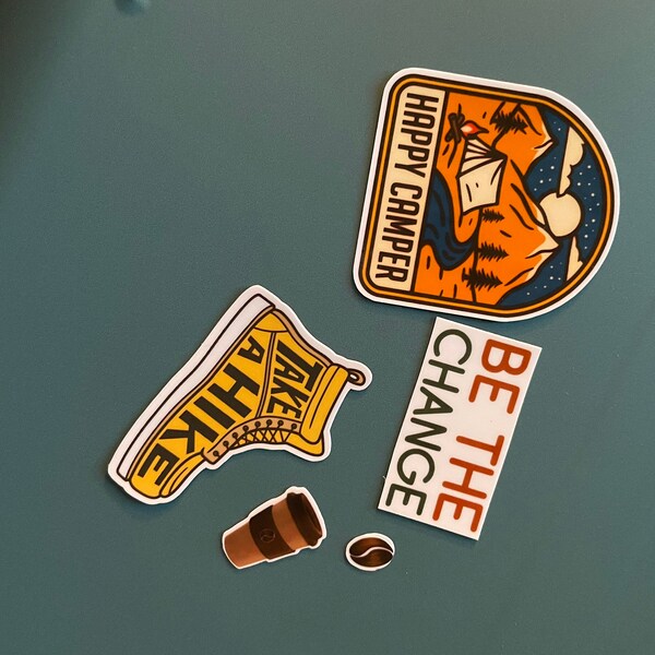 3" Outdoors Sticker Set, Nature Sticker, Hiking Sticker, Travel Sticker ...