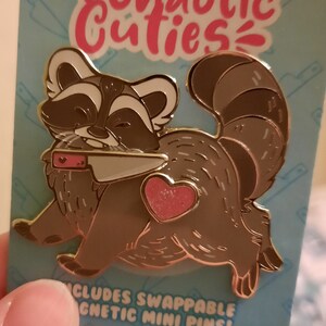 Raccoon Chaotic Cutie Hard Enamel Magnetic Pin Set Fun & - Etsy