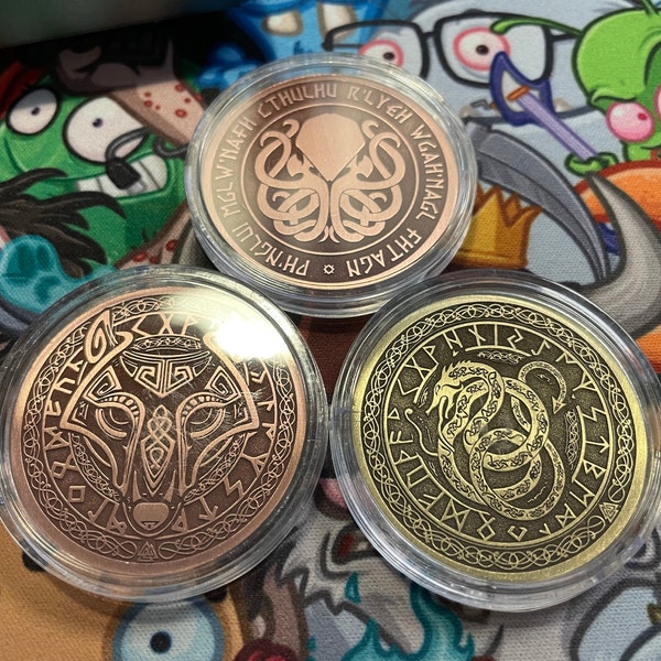 FENRIR Coin, FENRIR Pendant, FENRIR Keychain, Fenrir Pin Badge 33 Mm, 1 ...