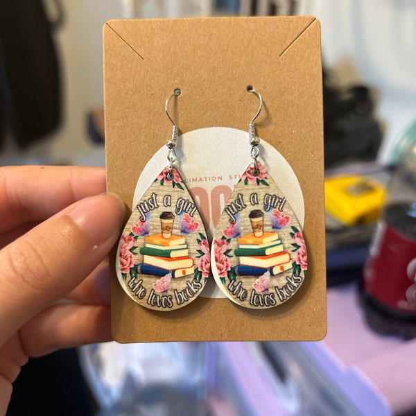 Reading Teardrop Earring PNG Sublimation Design, Reading Earring ...