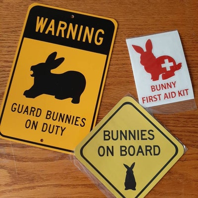 Warning, Guard Bunnies on Duty Novelty Rabbit Sign, Aluminum, 6x9 ...