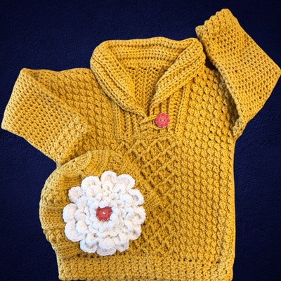 Crochet Sweater Pattern for Baby and Toddler, 0-3 Months to 3/4T ...