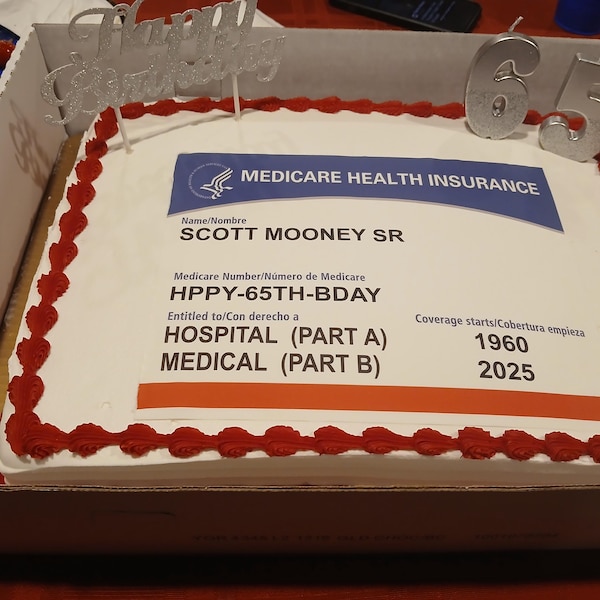 MEDICARE EDIBLE PHOTO Image Over the Hill Cake Topper 1/2 1/4 8in Icing ...
