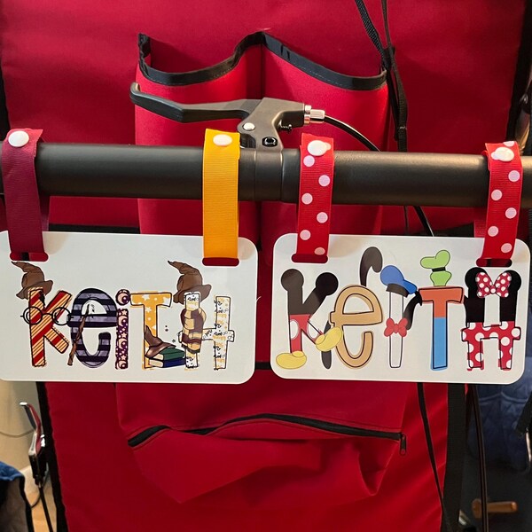 Personalized Family Name Stroller Tag, Amusement Theme Park Sign for ...