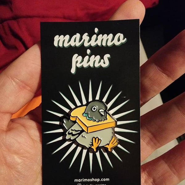 Fat Bread Pigeon Enamel Pin - Etsy