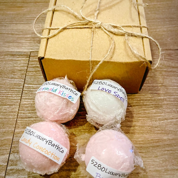 MINI Bath Bomb Gift Set 4 Spa Gift for Her Small Bath Bombs Gift Under ...