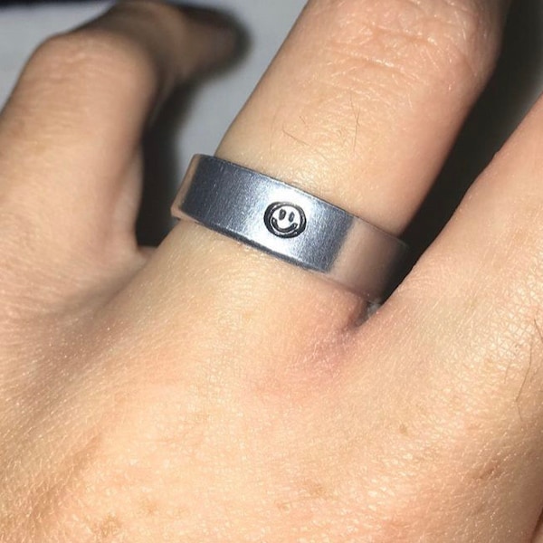 Smiley Face Ring, Custom Ring, Personalized Ring, Personalized Ring ...