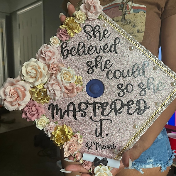 Believed She Could Mastered Graduation Cap Decoration - Etsy