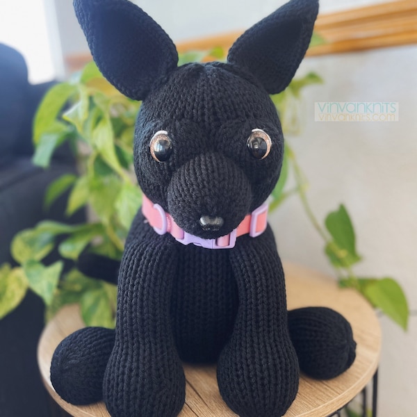 Dog Puppy German Shepherd - Circular Knitting Machine Pdf Pattern ...