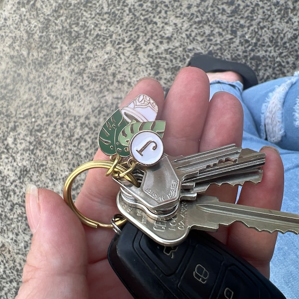 Monstera Green Leaves Keychain for Girls - Etsy