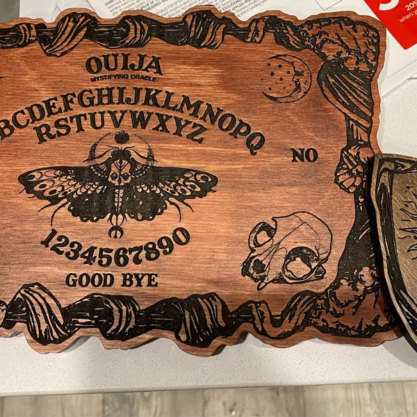 Wooden Ouija Board | Occult Game Board | Spirit Board | Halloween Gift ...