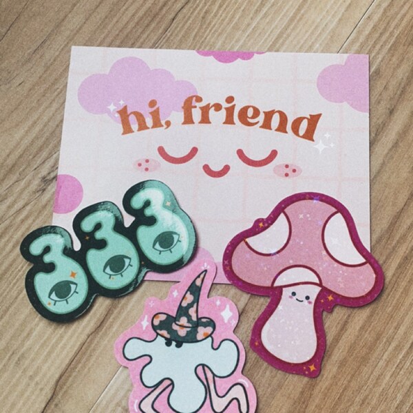 Pink Blob Sticker | Waterproof | Glittery Sticker | Vinyl Water Bottle ...