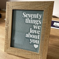 70 THINGS We Love About You; 70th Birthday; Gift for Aunt; Gift for ...