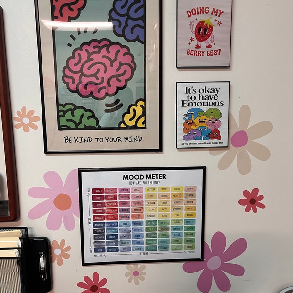 Rainbow Feelings Chart, Emotions Print, Feelings Thermometer, Therapy ...