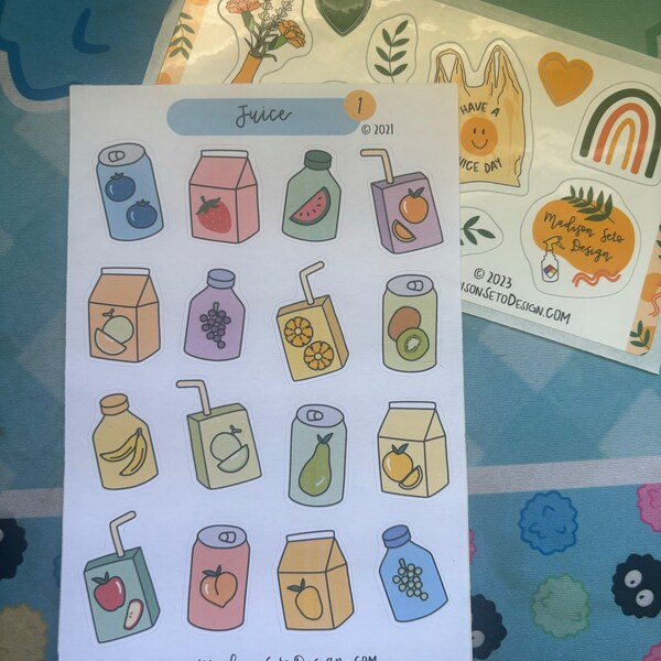 Juice Paper Sticker Sheet - Etsy