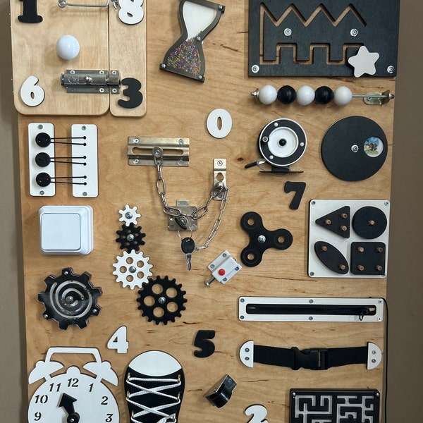 Fidget Busy Board 1 2 3 Year Old, First Birthday Gift, Toddler ...