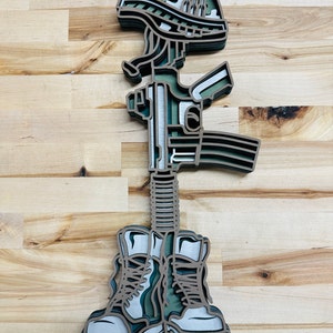 3D Military SVG DXF 4 Layer Army Svg 3D Mandala Svg - Etsy