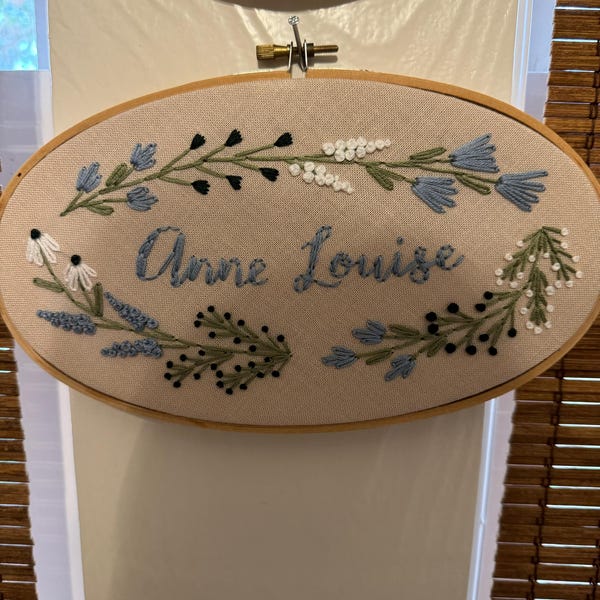 Custom Name Embroidery Hoop, Baby Name Embroidery, Nursery Wall Art ...