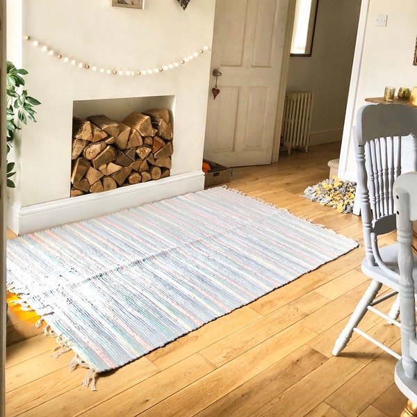 Handbraided Multi Jute Rug From Recycled Cotton Rags 60x90cm - Etsy