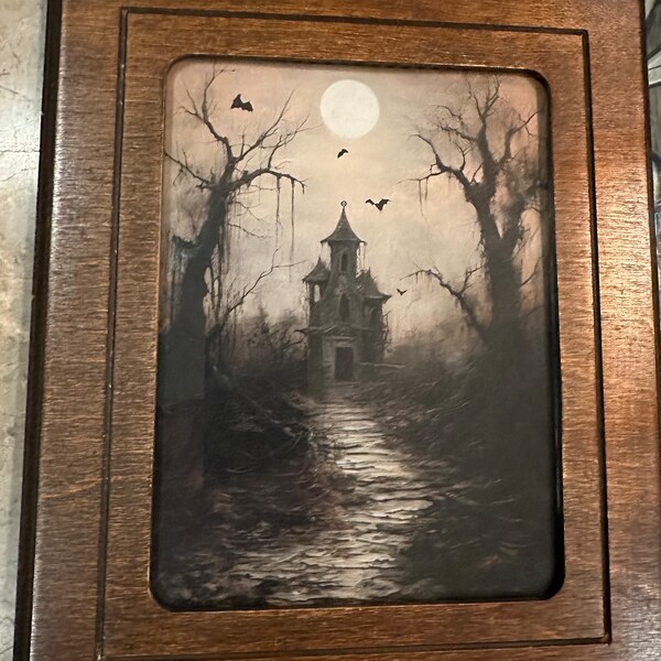 PRINTABLE Halloween Vintage Print, Haunted House Wall Art, Dark ...
