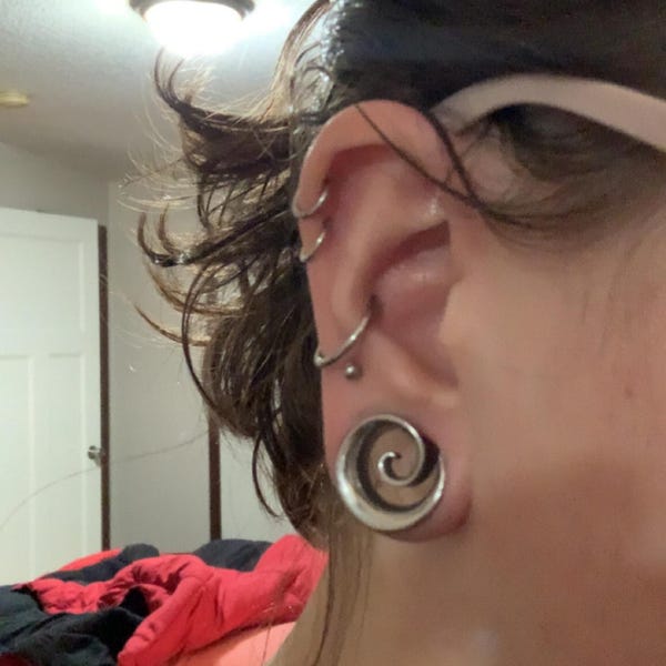 Swirl Ear Gauges Gauge & Plug Earrings Spiral Ear Gauges Saddle Plugs Gauges for Stretched Ears ...