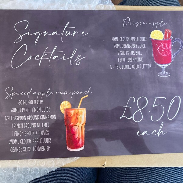 Personalised Cocktail Recipes, Personalised Drinks Board, Classic ...