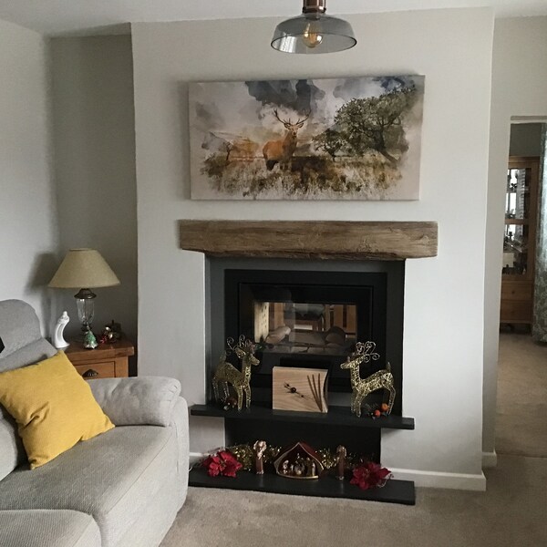 Stag Deer Landscape Highlands Panoramic CANVAS WALL ARTWORK Print Art ...