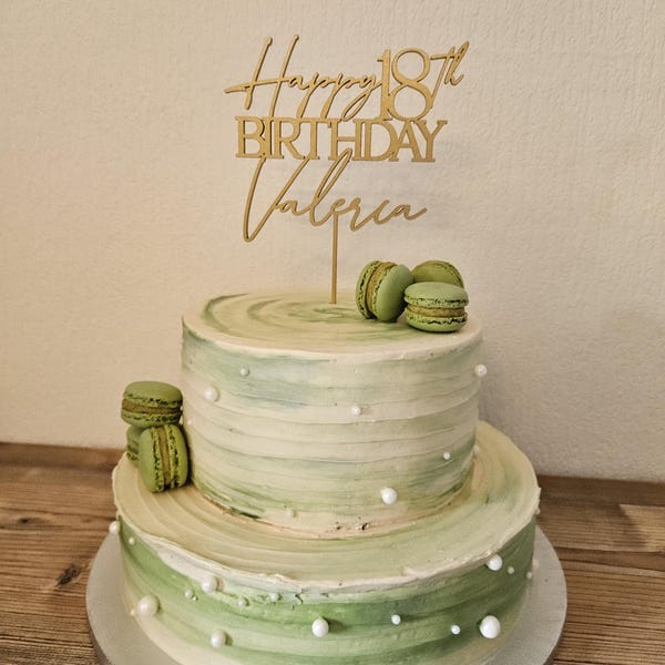 Happy 18th Birthday Cake Topper, Modern Birthday Decor, 18th Birthday ...