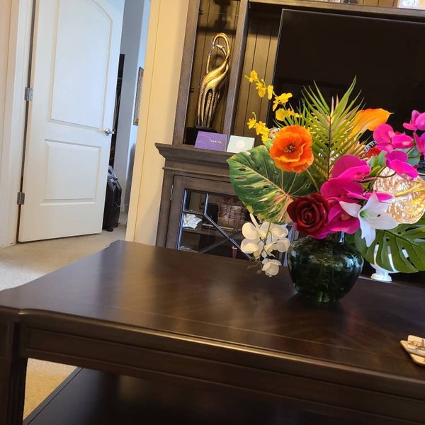 Modern Coastal Floral Arrangement in White Lantern - Etsy