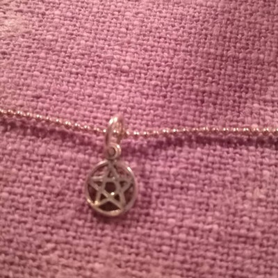 Sterling Silver Teeny TINY Pentacle, Pentagram VERY SMALL charm Only or ...