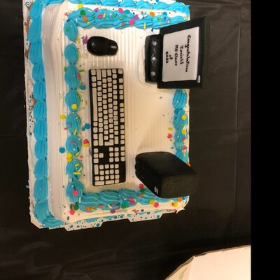 Fondant Computer Cake Topper Fondant Laptop Fondant Keyboard Programmer ...