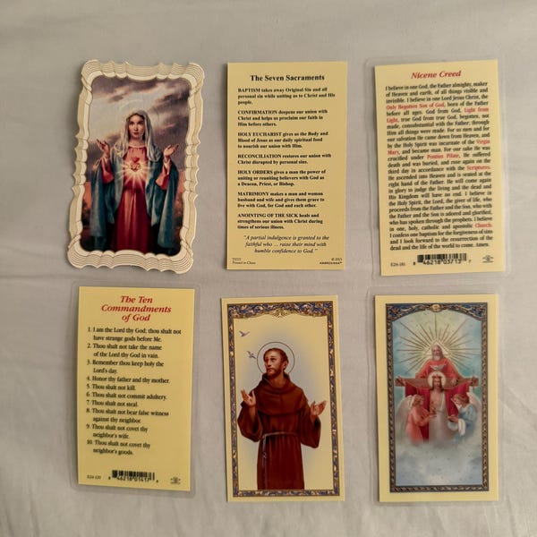 Parents Creed Holy Card Religious Prayer Card Laminated With Italian ...