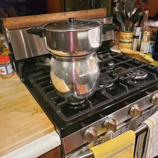 Moroccan Steamer Pot Cookware Couscoussier Veggie Rice 2 Tier Aluminum ...