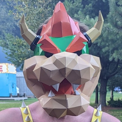 Mario Bros Paper Craft Digital Template, Diy Low Poly Mario Head 3d ...