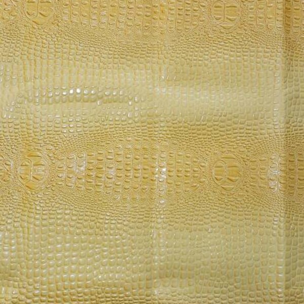 Florida Gator 3D Embossed Vinyl Fabric - REPTILE YELLOW - by Yard ...