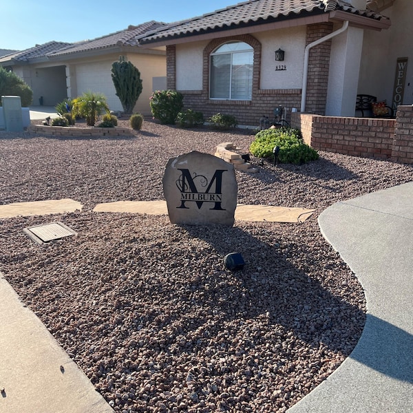 House Entry Address Stone Engraved Rock Custom Stone Personalized ...