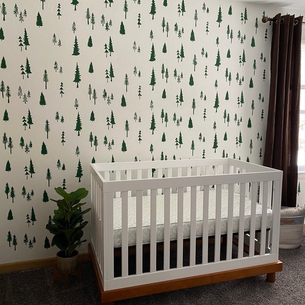 Fir Tree Forest Pattern Wall Stencil - Large Wall Stencils, Tree ...