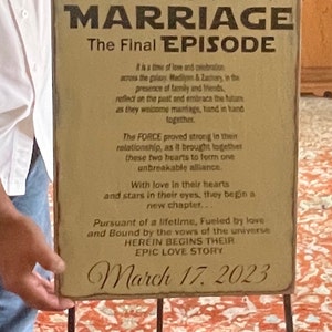 Personalized Carved Wooden Sign marriage the Final Episode ... Star ...