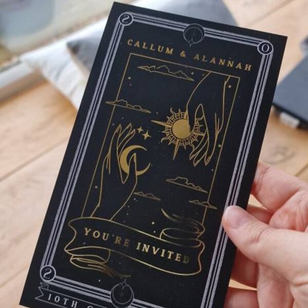 Printable Tarot Card Invitation Sun and Moon, Personalised Invitation ...