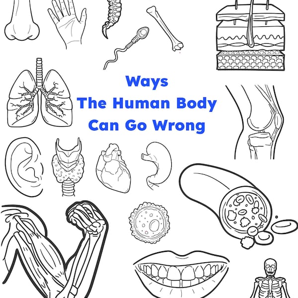 HUMAN BODY SVG, Doodle Icon Vectors. Anatomy Vector Set. Hand Drawn ...