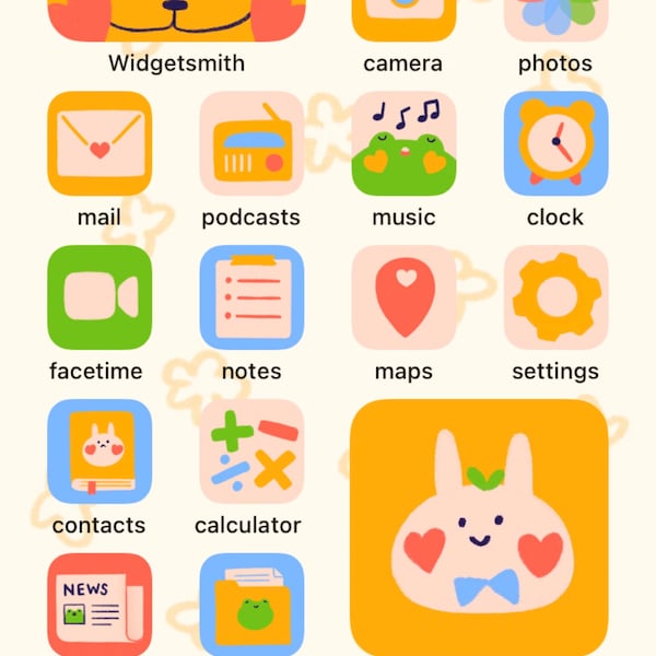 Cute Animals App Icon Set (ios 18 & Android) - Etsy