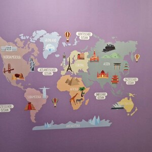 Military World Map Wall Decal for Boys, Decor for Kids' Room: Military ...