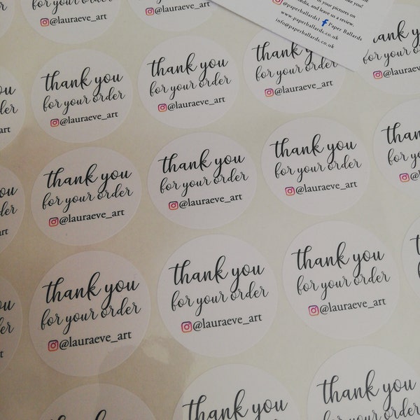 Thank You for Your Order Stickers - Personalised Social Media Stickers ...
